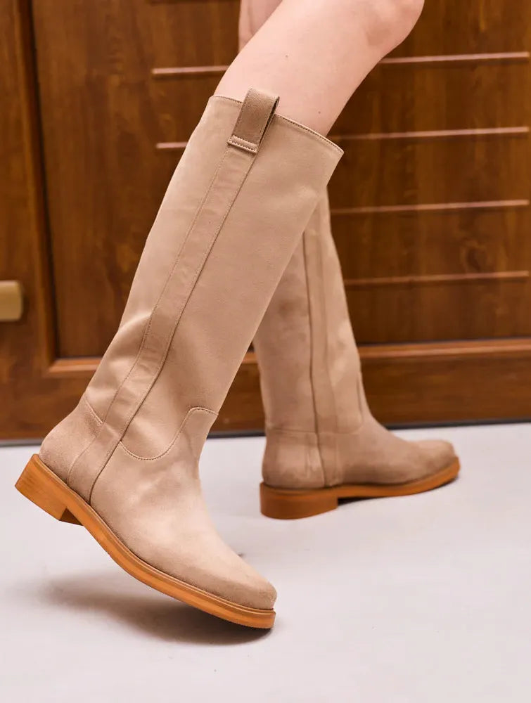 Ame Vegan Leather Knee High Boots | Sand – Immaculate Vegan