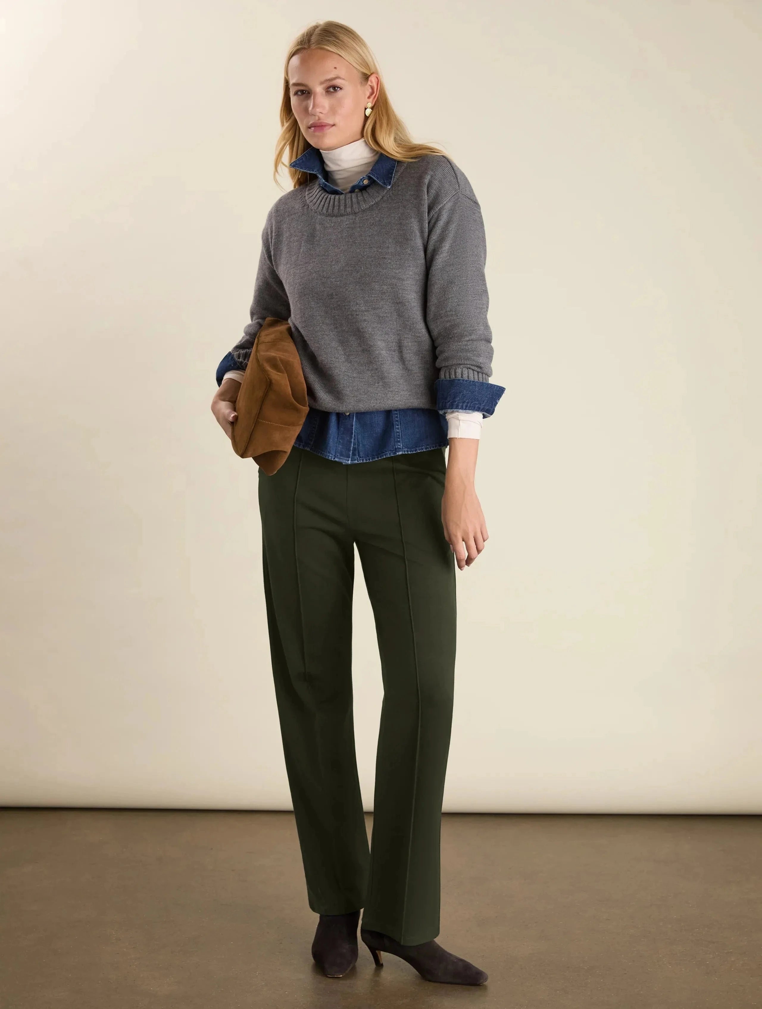 Marian Ponte Wide Leg | Deep Khaki – Immaculate Vegan