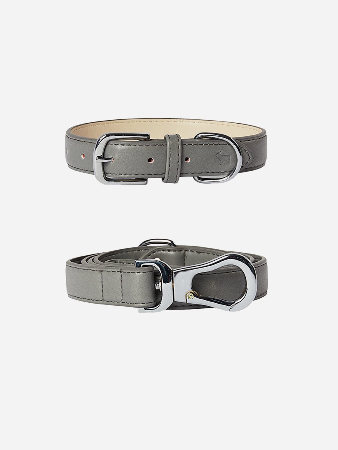 City Vegan Leather Dog Collar & Lead Set | Ash Grey – Immaculate Vegan