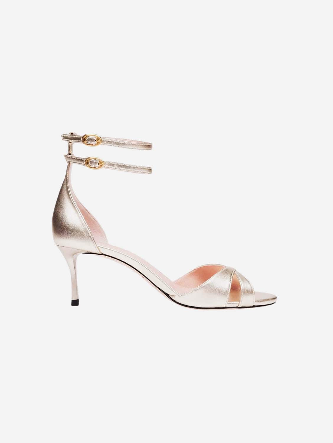 12:30pm Summer Lunch Vegan Strappy Heels | Light Gold – Immaculate Vegan