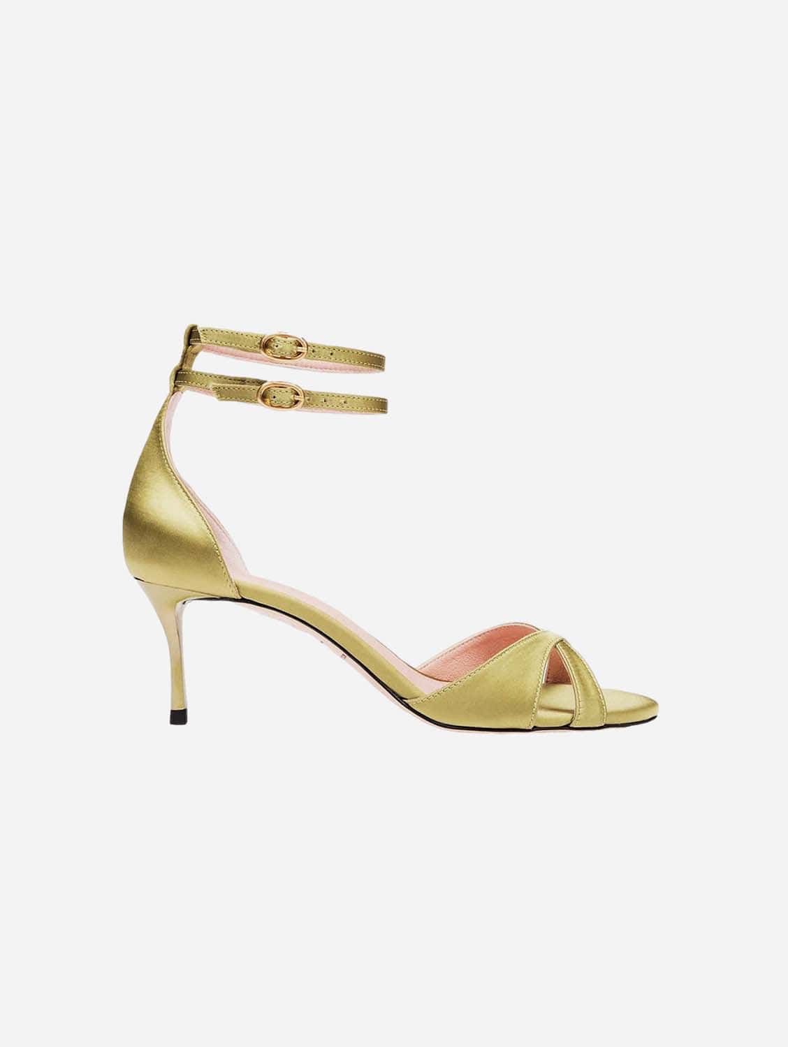12:30pm Summer Lunch Vegan Strappy Heels | Recycled Satin – Immaculate ...