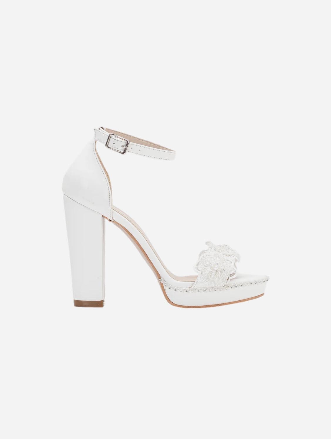 Leonor Floral Lace Platform Wedding Sandals | Ivory – Immaculate Vegan