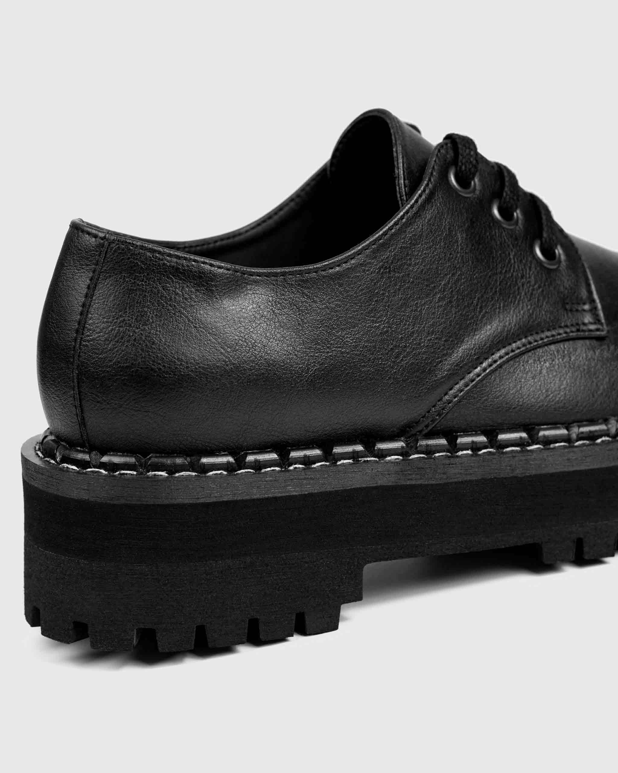 Men's Chunky Grape Leather Vegan Derby | Black – Immaculate Vegan